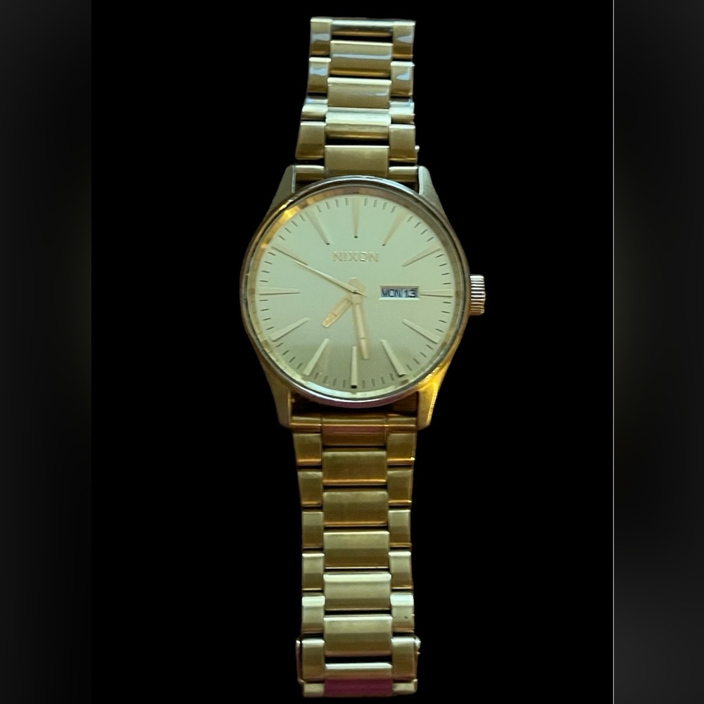 Mens Nixon Sentry Ss Gold Watch - Stainless Steel - N… - Gem